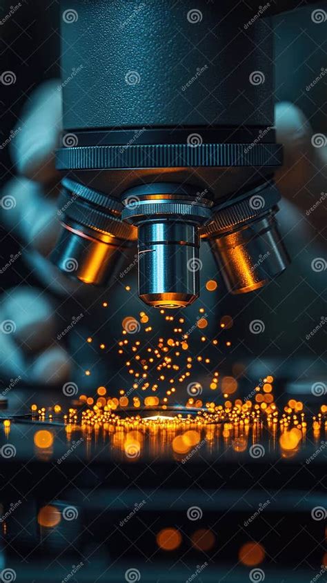 Scientific Analysis Capturing Lab Scientist Intently Looking Through Microscope Meticulously