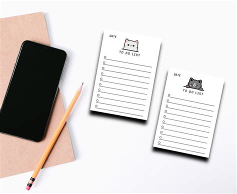 To Do List Notepads X Notepads Cute To Do List Memo Pad Cute Notepad Printable Notepad