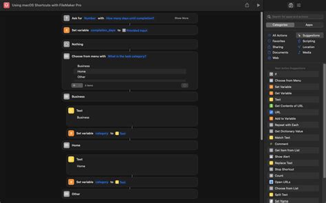 Using The Shortcuts App With FileMaker Pro