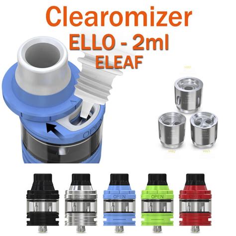 Clearomizer Ello Deleaf De Capacité 2ml Pour E Cigarette à Seulem