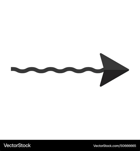Black Arrow Pointer Cursor Silhouette Wavy Vector Image
