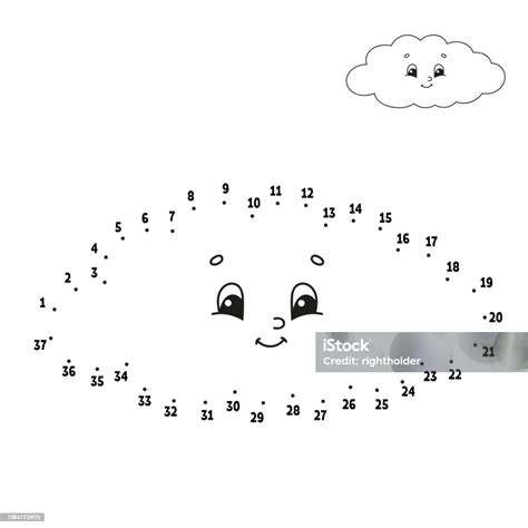 점으로 이동합니다 선을 그립니다 필기 연습 아이들을위한 학습 번호 교육 개발 워크 시트 활동 색칠 하기 페이지 재미있는 게임 격리된 벡터 그림입니다 만화 스타일입니다 대답과