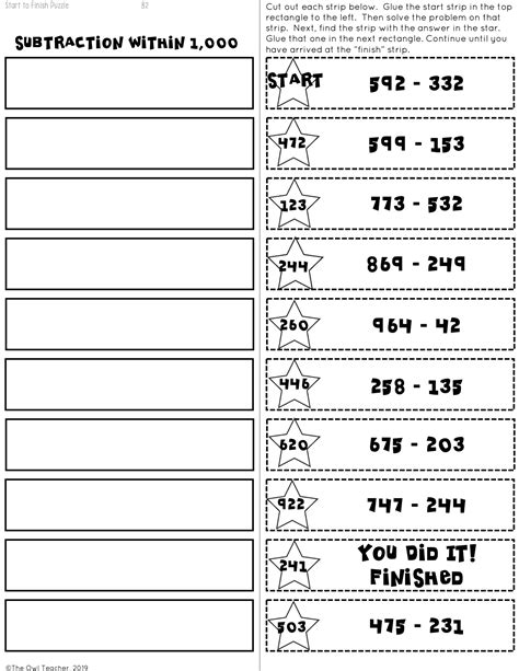Add Subtract Within Start Finish Puzzles Printable Digital Google The Owl Teacher