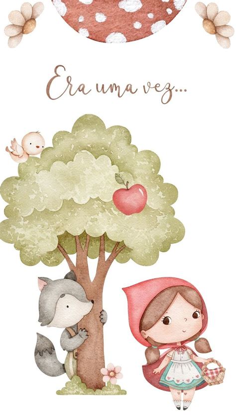 Kit Digital Chapeuzinho Vermelho Aquarela Artofit