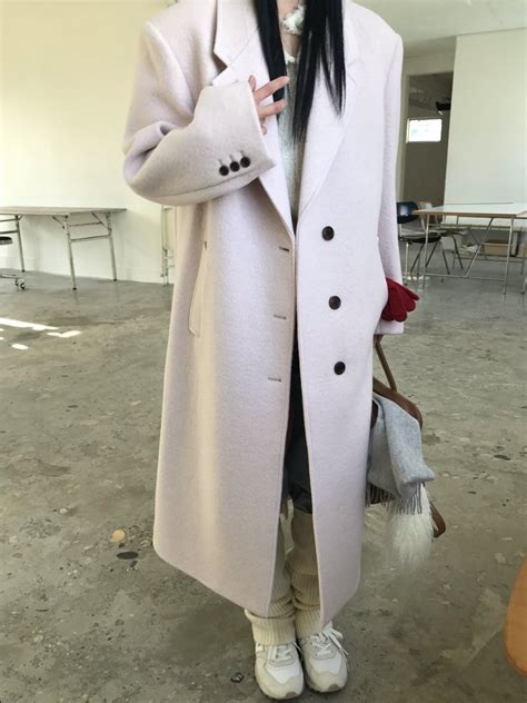 멜로우투데이 롱코트 오버핏 알파카 위아 오버핏 싱글코트 여성 겨울