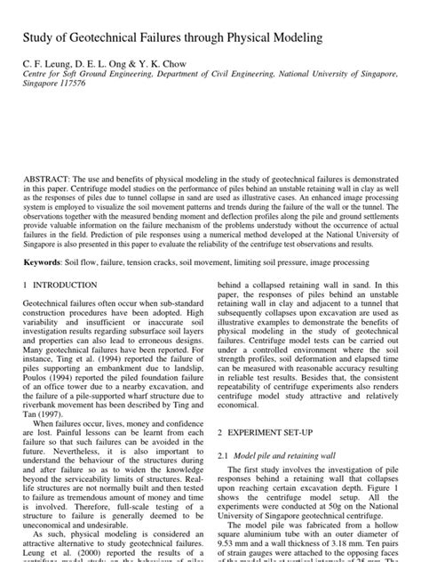 Study Of Geotechnical Failures Through Physical Modeling Pdf