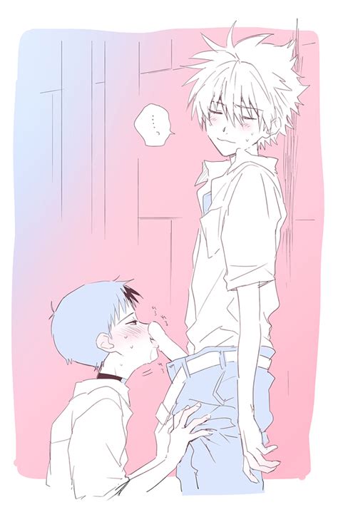 Rule Boys Blowjob Blush Gay Kaworu Nagisa Male Male Only Neon