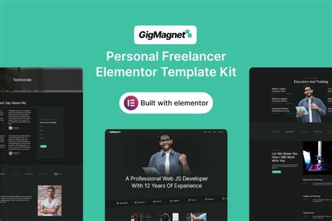 gigmagnet personal freelancer elementor template kit