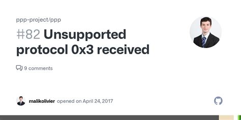 Unsupported Protocol 0x3 Received · Issue 82 · Ppp Projectppp · Github