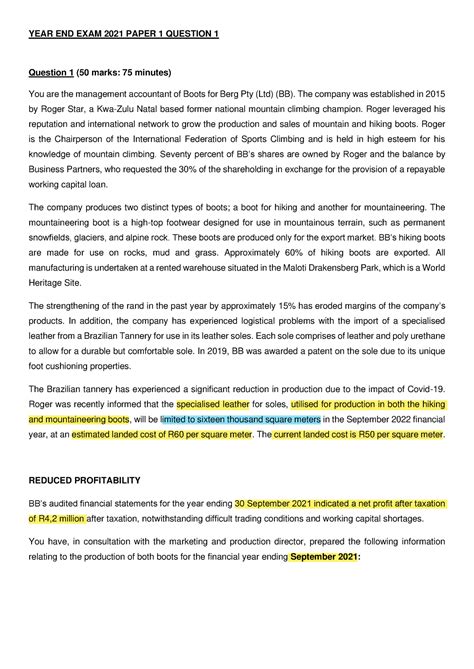 2021 P1 Q AND S 2021 Paper 1 Question And Solution YEAR END EXAM 2021 PAPER 1 QUESTION 1