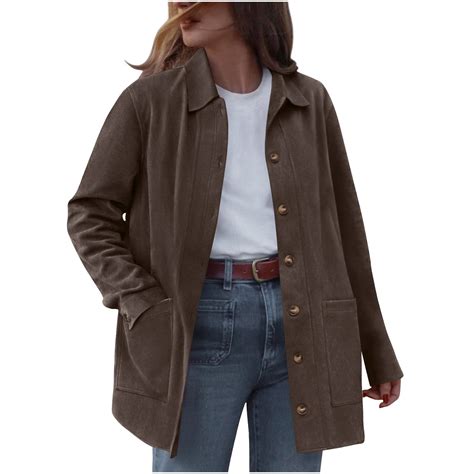 Blmnix Suede Winter Jacket For Women Barn Brown Oversized Jacket