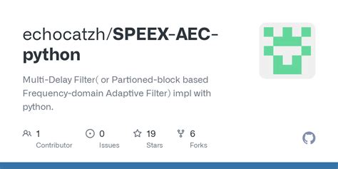 Github Echocatzhspeex Aec Python Multi Delay Filter Or Partioned Block Based Frequency