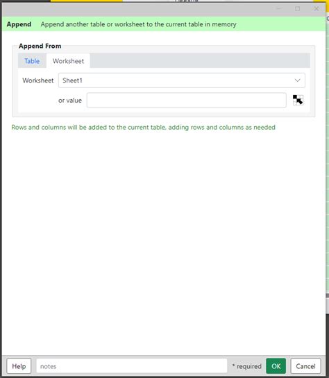 Append Analytics Edge Help