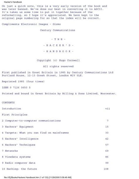 The Hackers Handbook