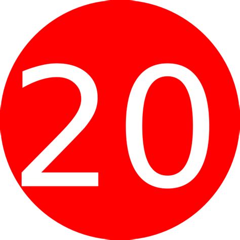 Number 20 Red Background Clip Art At Clker Vector Clip Art Online