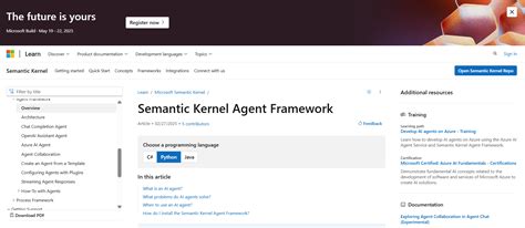 Microsoft Semantic Kernel Agent Framework Learn