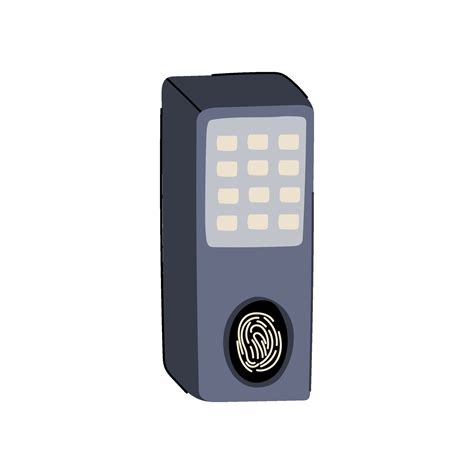 Authentication Biometric Security Device Cartoon Illustration 43256318