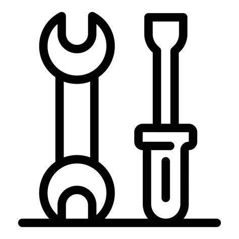 Wrench Screwdriver Icon Outline Style 15675906 Vector Art At Vecteezy