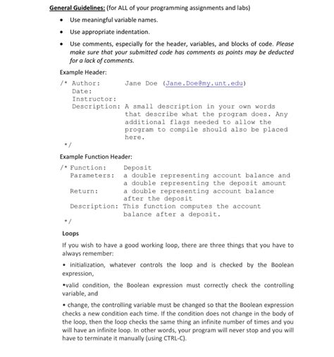 Solved General Guidelines For All Of Your Programming