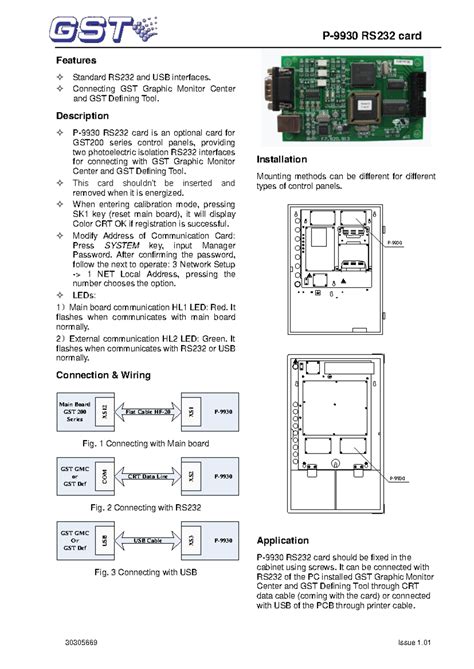 P 9930 Rs232 Communication Card Issue 1 30305669 Issue 1 P 9930