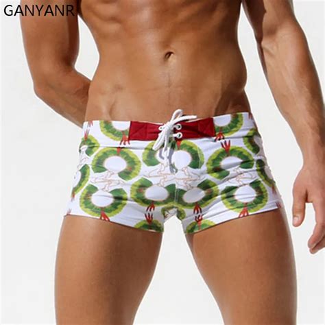 Ganyanr Brand Mens Sexy Swim Wear Swimwear Summer Surf Board Shorts Men