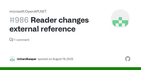 Reader Changes External Reference Issue 986 Microsoft OpenAPI NET