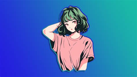 Anime Girl Sticker Art Wallpaperhd Anime Wallpapers4k Wallpapers
