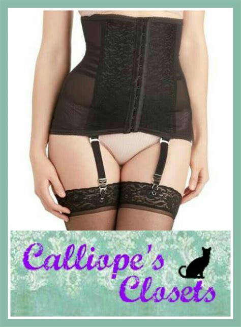 Rago 21x Waist Cincher Open Bottom Girdle Black Rockabilly Kitty