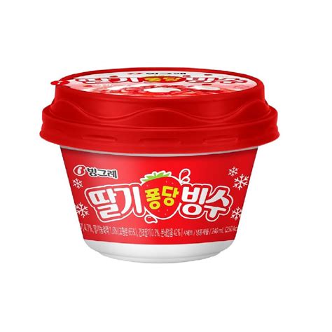 빙그레 딸기퐁당빙수 240ml 배민스토어