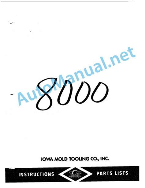 Imt 8000 Instructions Parts Lists