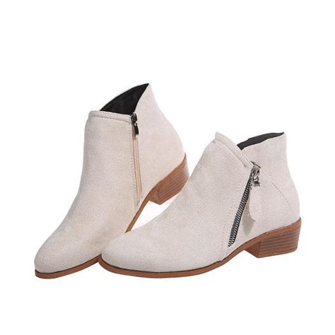 Womens Chunky Heel Side Zip Ankle Boots 02413941 Zeraclub