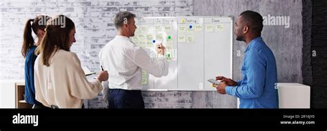 Agile Business Team Using Kanban Task Board Stock Photo Alamy