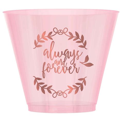 Love And Leaves Pink Plastic Tumblers 9 Oz 30 Count Party Expert