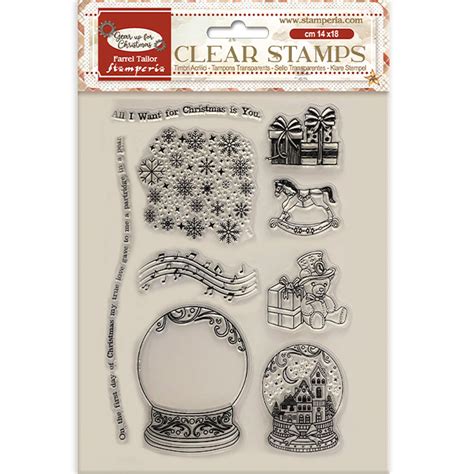 Stamperia Gear Up For Christmas Snowglobes Stamps 14 X 18 Cm Wtk197