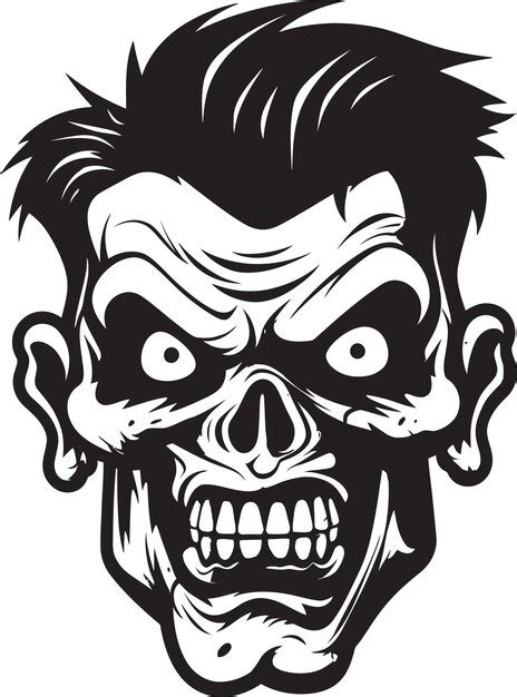 A Black And White Drawing Of A Man With A Scary Face Premium Ai