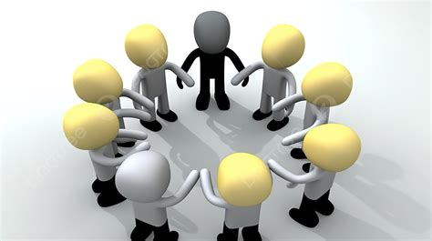 Collaborative 3d Cartoon Characters In Business Attire Working Together