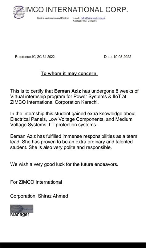 Eemaan Aziz On Linkedin Zimco Internship Team Success Learning