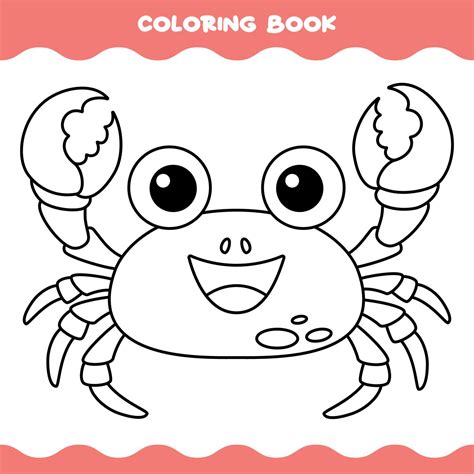 Página Para Colorear Con Cangrejo De Dibujos Animados 15391975 Vector