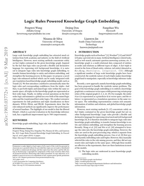 Pdf Logic Rules Powered Knowledge Graph Embedding