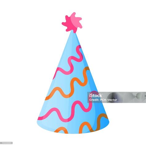 생일 파티를 위한 지그재그 패턴의 콘 다채로운 모자 카니발에 대 한 아이 들 종이 모자의 벡터 그림입니다 만화 재미 축제 개념에 대한 스톡 벡터 아트 및 기타 이미지