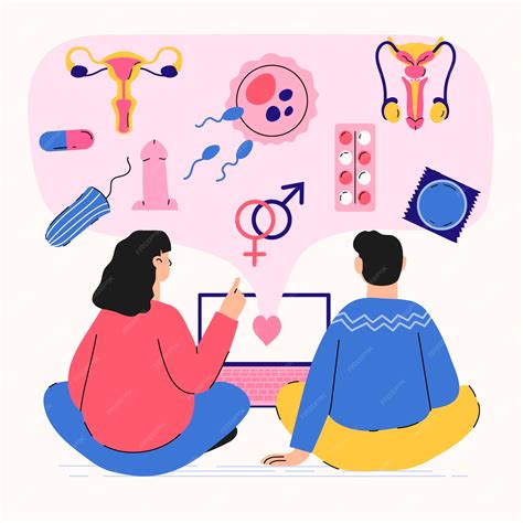 Ilustración De Educación Sexual Dibujada A Mano Vector Premium