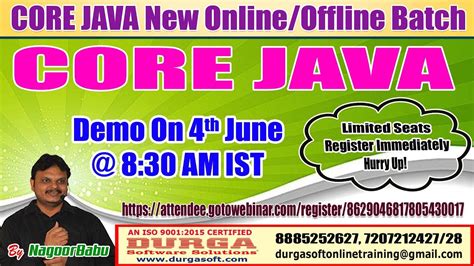 Core Java Online Training In Durgasoft Youtube
