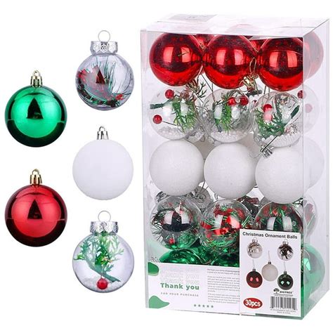 Bigtree 30pcs Shatterproof Christmas Ball Ornaments With Glitter 0