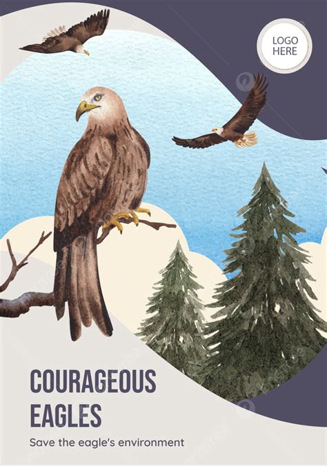 Poster Template With Bald Eagle Concept Template Download On Pngtree