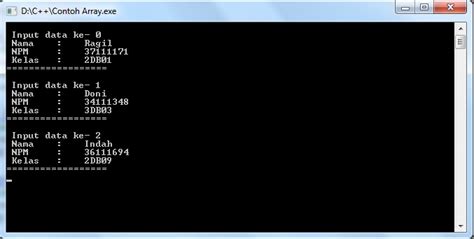 Ragil Vr46 Contoh Program Array Menginput Data Mahasiswa Pada C