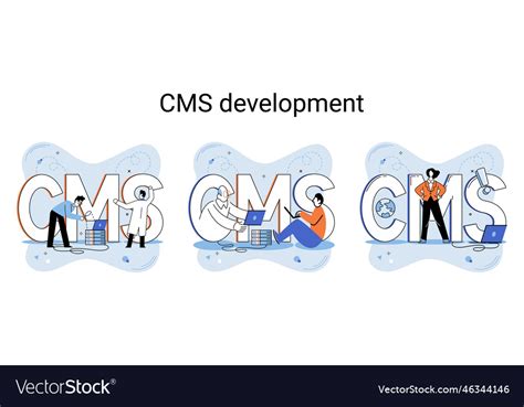 Concept Of Digital Content Management System Cms Vector Image