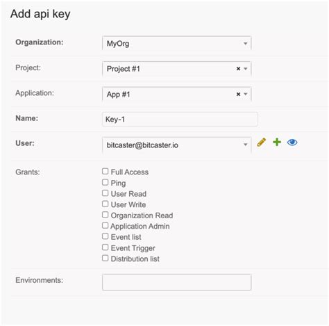 Create Api Key Bitcaster