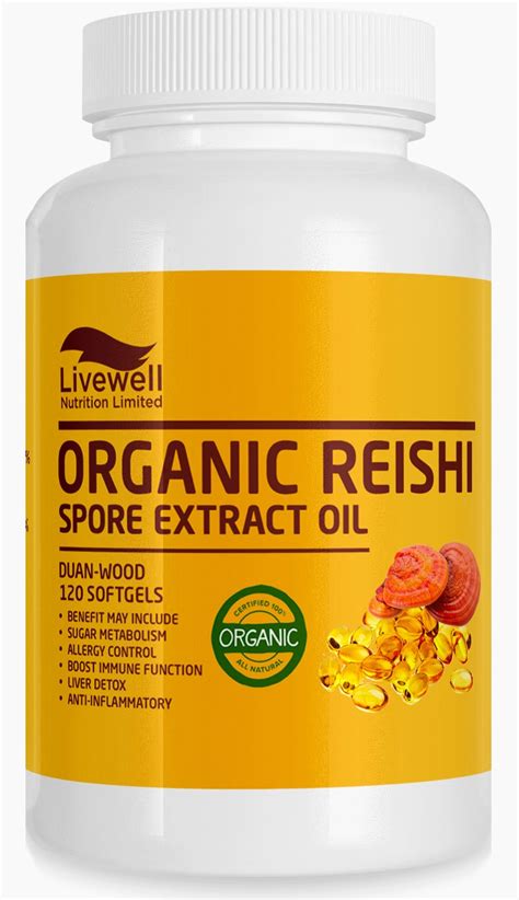 Reishi Mushroom Spore Extract Oil Co2 Extraction 500mg 120 Softgels Duan Wood Ganoderma