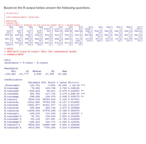 Solved Based On The R Output Below Answer The Following Chegg