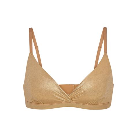 Fits Everybody Crossover Bralette Gold Skims
